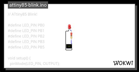Attiny85 Blink TEST Wokwi ESP32 STM32 Arduino Simulator