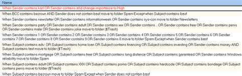 Filtering New Email Using Lotus Notes Rules