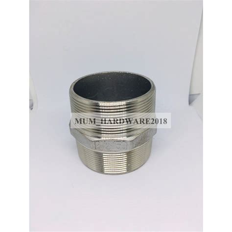 นิปเปิ้ลสแตนเลส เกลียวนอก ข้อต่อเกลียวนอก Nipple Stainless ขนาด 2 1 2 4นิ้ว Sus 304