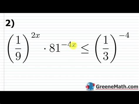 Free Video Solving Exponential And Logarithmic Inequalities Practice Test Full Solutions From