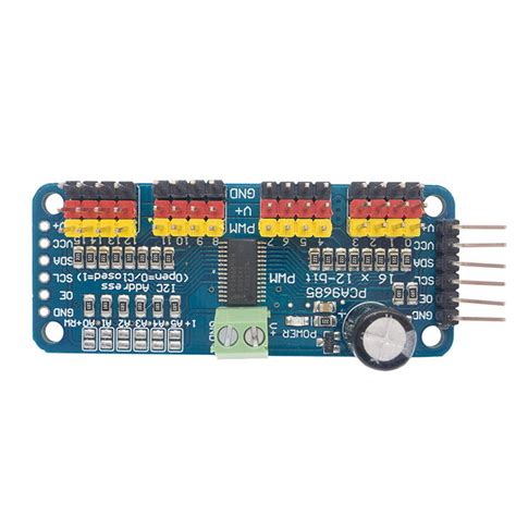 pca9685 16 ch 12 bit pwm servo shield motor driver módulo i2c reemplazo