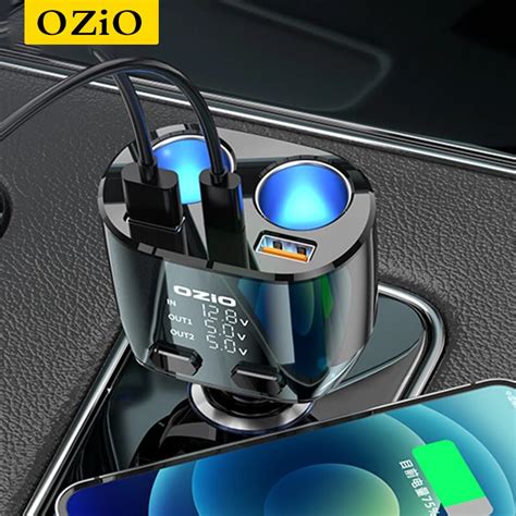 Ozio 자동차 충전기 자동 라이터 1 드래그 2 Pd풀 프로토콜 고속 충전 12v24v 범용 듀얼 Usb 멀티 포트 자동차