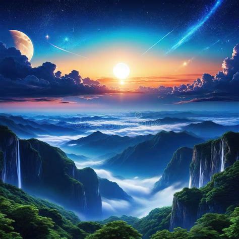 Anime Sky Art Wallpaper Fantasy Sky With Beautiful Star Star Falls With Beautiful Starry