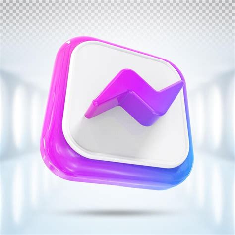 Иконка логотипа мессенджера 3d социальные сети в современном стиле Премиум Psd Файл