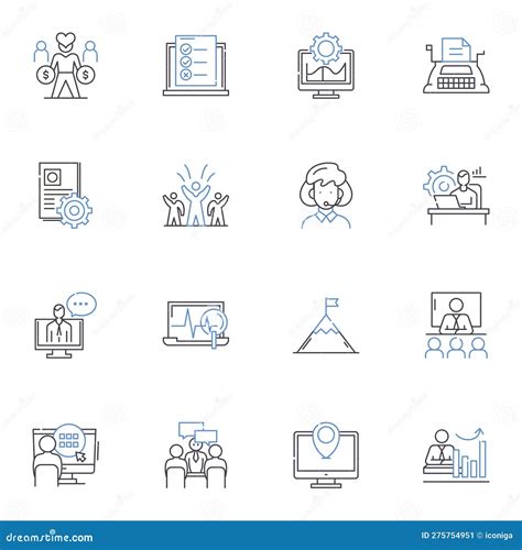 Collaborative Task Force Line Icons Collection Cooperation Alliance Synergy Unity