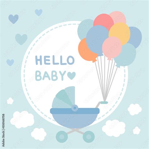 베이비샤워 파티 초대장 이벤트 배너 일러스트 벡터 이미지 Vector De Stock Adobe Stock
