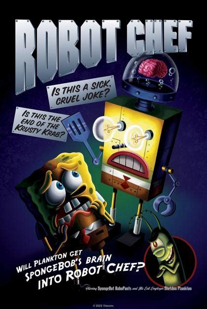 Spongebob Squarepants Robot Chef Poster White Hot Topic