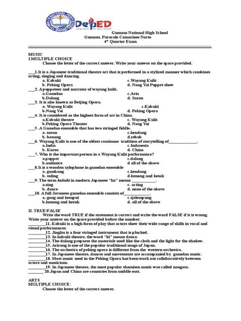 Grade Exam And Lesson Plan Sample