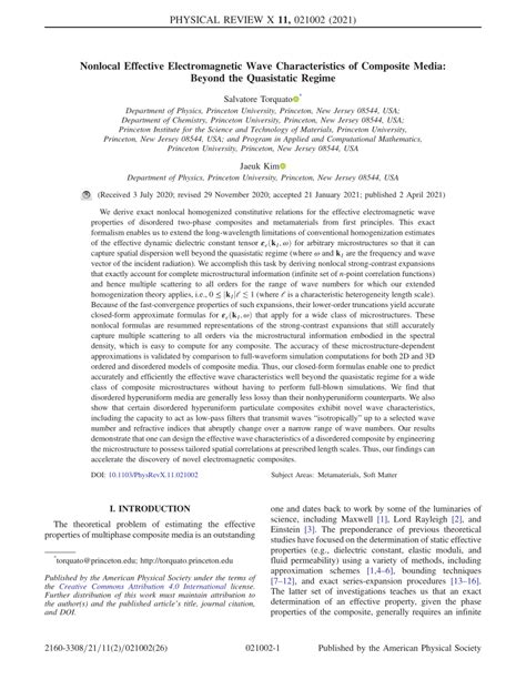Pdf Nonlocal Effective Electromagnetic Wave Characteristics Of Composite Media Beyond The