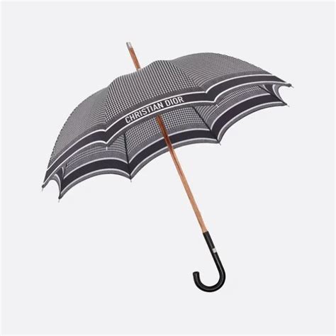 迪奥 Dior Walk n Dior 雨伞 黑色和白色帆布千鸟格纹图案 25PDP200I153 C900 TU 小迈步海淘品牌官网