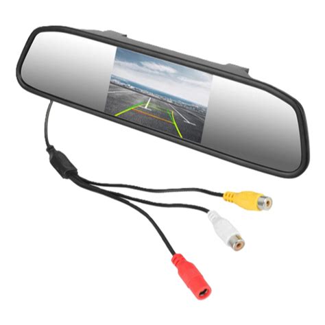 Retrovisor Lcd 43” Universal Tela Digital Entrada Av Dupla 12v24v Compatível Com Câmera De
