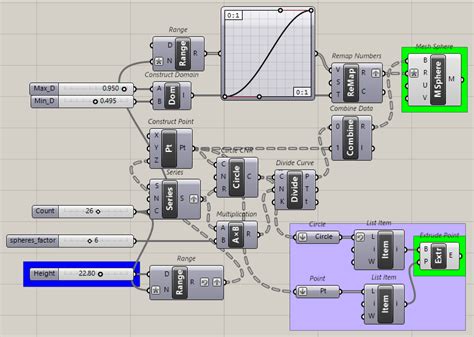 array radially spheres and gradually expand them grasshopper mcneel
