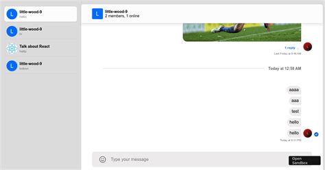 Stream Chat React Template Codesandbox