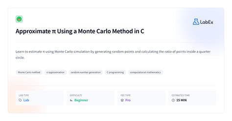 How To Approximate π Using A Monte Carlo Method In C Labex