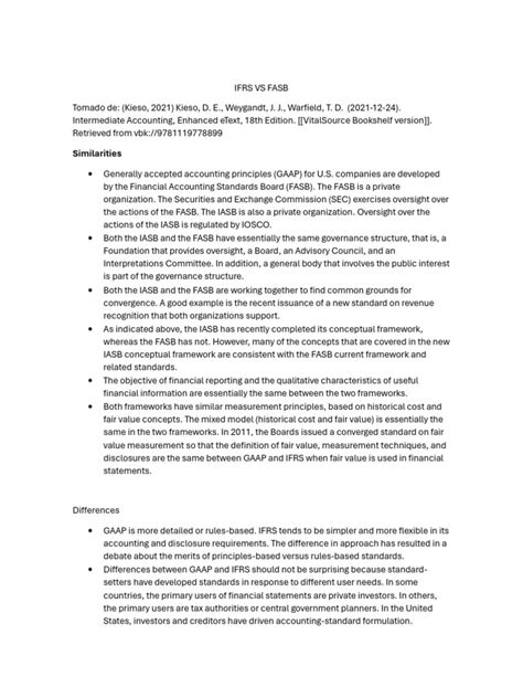 Ifrs Vs Fasb Pdf International Financial Reporting Standards Financial Accounting