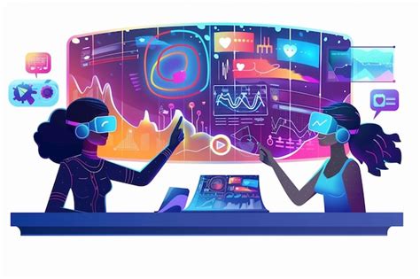 Characters In High Tech Command Center Premium Ai Generated Vector