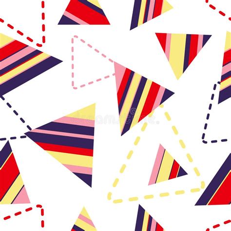 Seamless Pattern Of Triangles Geometric Triangles Bright Seamless Pattern Stock Vector