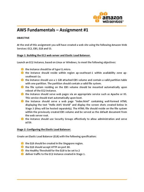 Aws Fundamentals Assignment 1 Objective Pdf Distributed