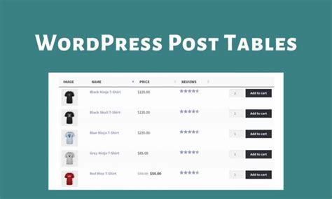 Create Wordpress Posts Tables With Tablesome Table Plugin