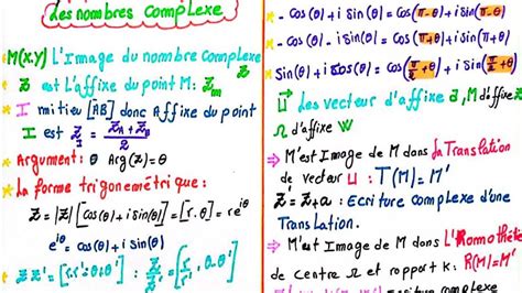 Nombres Complexes Résumé De Cours Sur Les Nombres Complexes Partie 2 Youtube