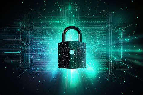 Cyber Security Concept With Padlock And Binary Code Stock Illustration