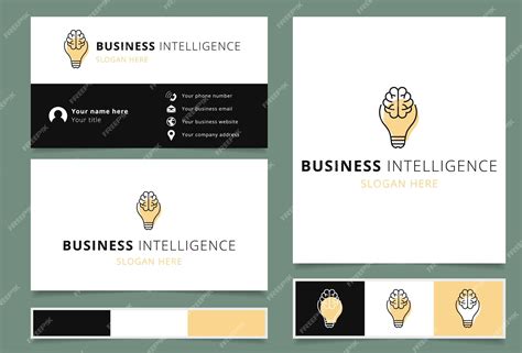 Premium Photo Business Intelligence Logo Design With Editable Slogan