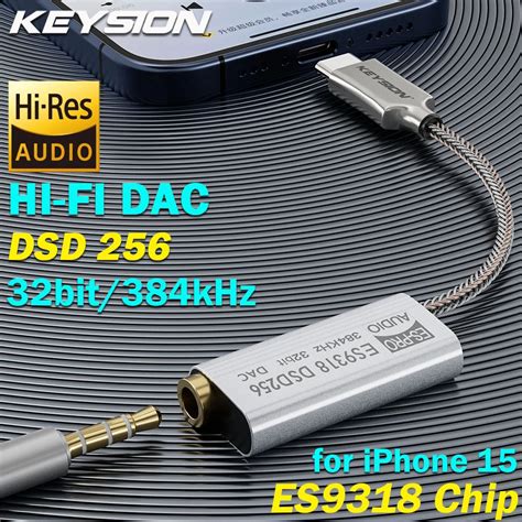 KEYSION ES9318 ЦАП усилитель для наушников для iPhone 15 Pro Max ...