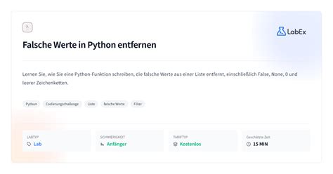 Python Kompakte Liste Codierungschallenge Labex