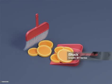 블랭크 클린 스윕 스쿱 쓰레기 빗자루 먼지 팬 동전 3d 일러스트 레이 션 0명에 대한 스톡 사진 및 기타 이미지 0명 3차원 형태 가사 집안일 Istock