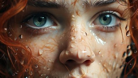 Smiling Girl Wet Hair Enjoying Raindrop Playful Nature Innocence
