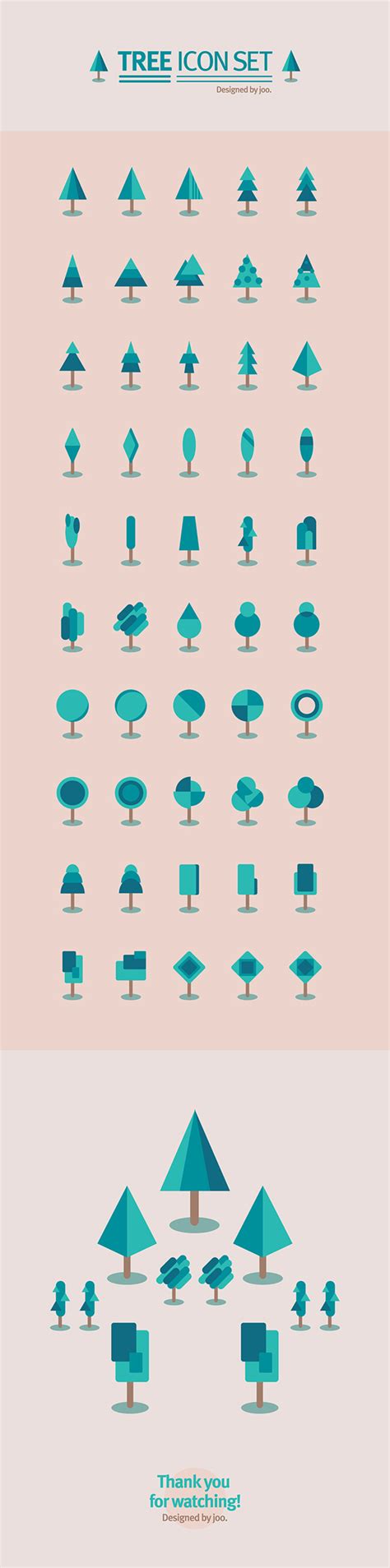 Tree Icon Set On Behance
