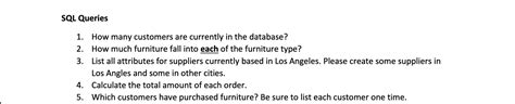 solved use the following database schema and the attached