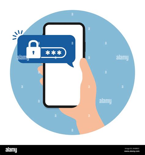 Mobile Phone Unlocked Notification Button And Password Field Notice Vector Concept Of