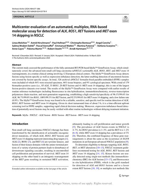 Pdf Multicenter Evaluation Of An Automated Multiplex Rna Based