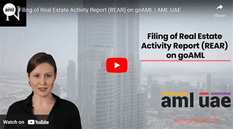 Video On Filing Of Real Estate Activity Report Rear On Goaml