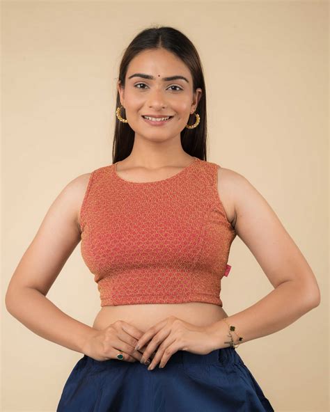 Advi Shimona Rani Banarasi Sleeveless Stretch Zari Blouse Advi Blouses