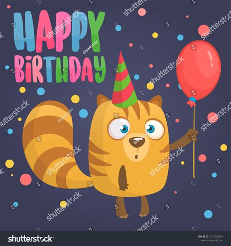 Cartoon Chipmunk Holding Red Balloon Happy Stock Vector Royalty Free 1077205067 Shutterstock