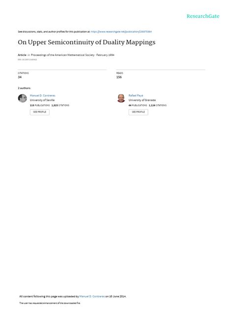 Onuppersemicontinuityofdualitymappings Pdf Banach Space Teaching Mathematics