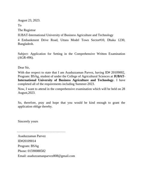 Comprehensive Written Exam Application Parvez Pdf