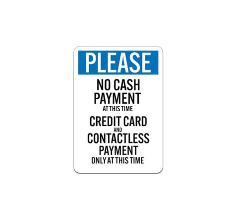 No Cash Sign Printable