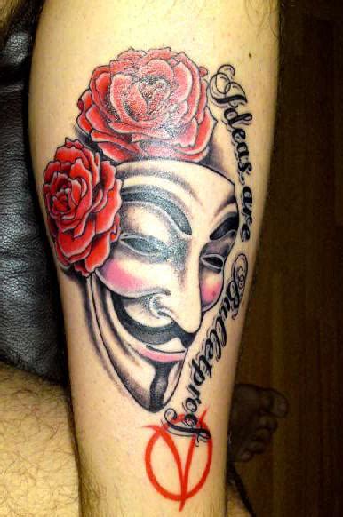 V For Vendetta Mask Tattoo One Of The Most Powerful Revolutionary