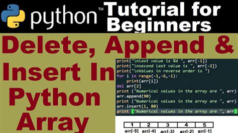 Delete Append And Insert In Python Array Learning Python