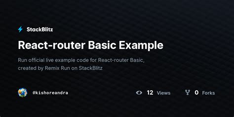React Router Basic Example Stackblitz