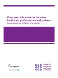 Clear Sexual Boundaries Between Healthcare Professionals Clear Sexual Boundaries Between