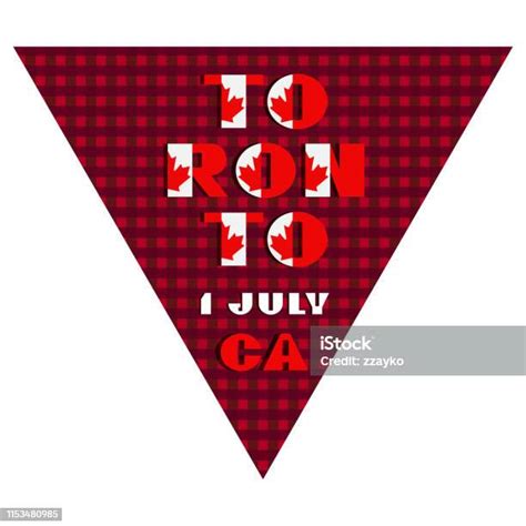 해피 캐나다 데이 홀리 일 평면 축제 현대 타이포 그래피에 대 한 국기 빨간색과 백색 색상의 반사 체크 무늬 배경에 대 한 삼각형 플래그 텍스트 1 7 월 토론토 1867