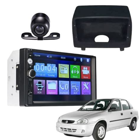 Kit Moldura 2 Din Corsa Classic Wind Central Multimidia Mp5 7 Camera