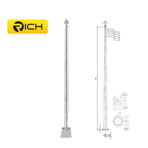 เสาธง ชนิดกลมเรียว Rich By Enrich Enrich Lighting ศูนย์รวม หลอดไฟ Led สปอร์ตไลท์ โคมไฟ Led เสา