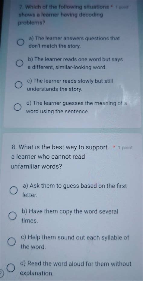 Solved Which Of The Following Situations 1 Point Shows A Learner