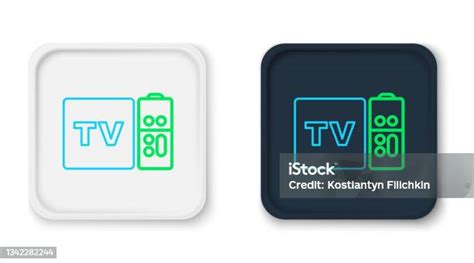 흰색 배경에 리모컨 아이콘이있는 라인 멀티미디어 및 Tv 박스 수신기 및 플레이어 다채로운 개요 개념 벡터 검은색에 대한 스톡 벡터 아트 및 기타 이미지 Istock