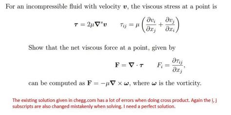 For An Incompressible Fluid With Velocity V The